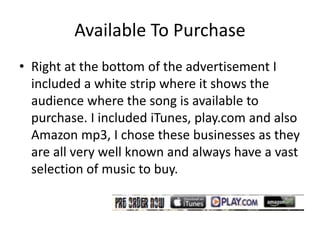 How does my advert conform to general conventions of a music advert? | PPT