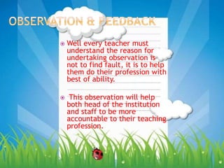 How Does Observation And Feedback Help in Teaching Process | PPTX