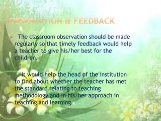 How Does Observation And Feedback Help in Teaching Process | PPTX