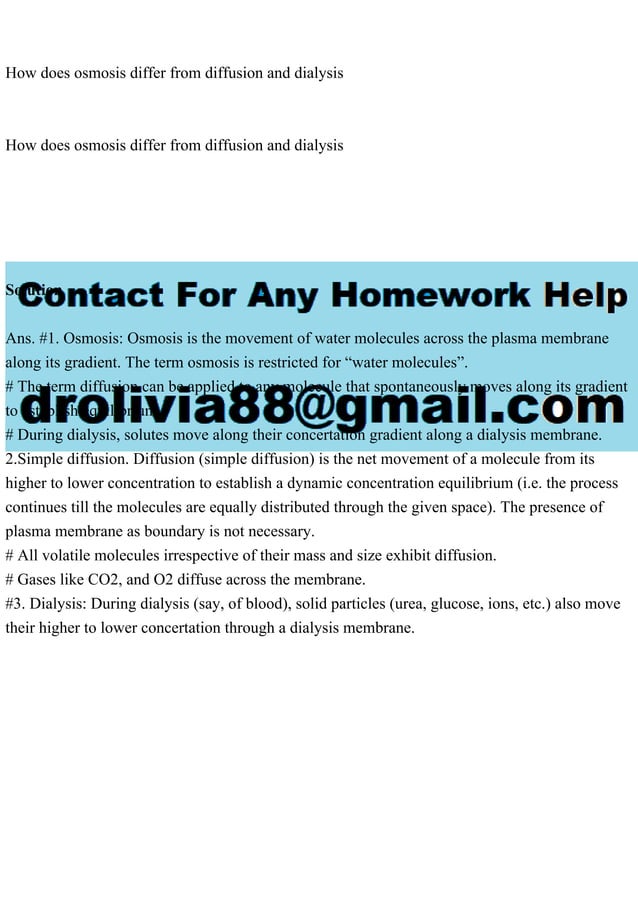 How does osmosis differ from diffusion and dialysis How does.pdf