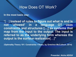 How does Optimality Theory work? -Aicha Adoui | PDF