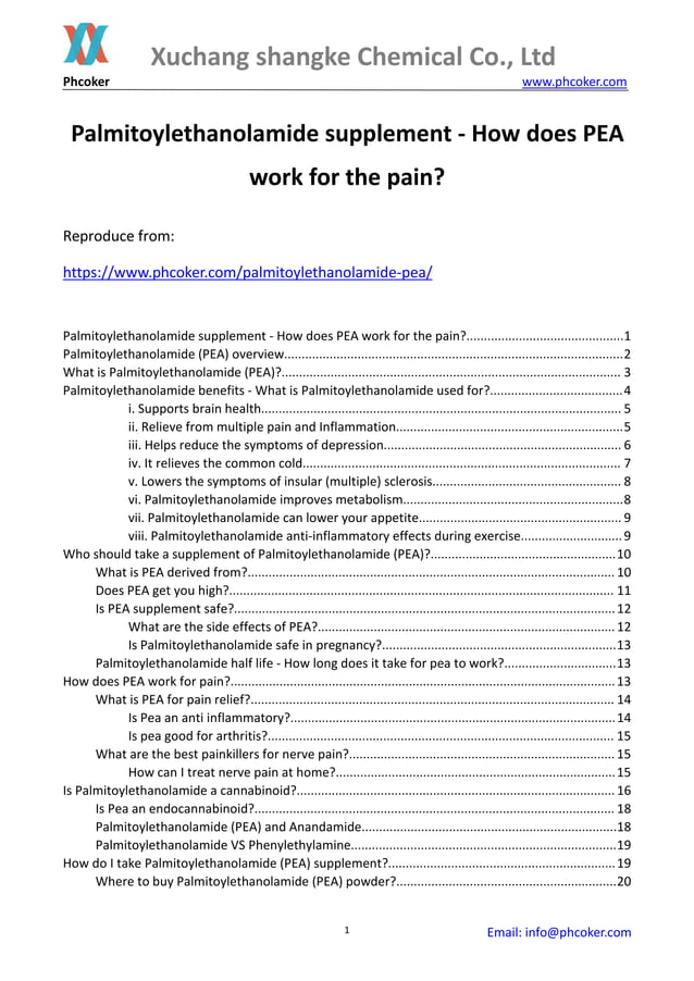 Palmitoylethanolamide supplement – How does Palmitoylethanolamide (PEA ...