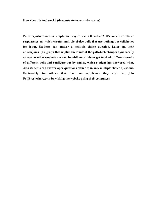 How does poll everywhere.com work | DOCX