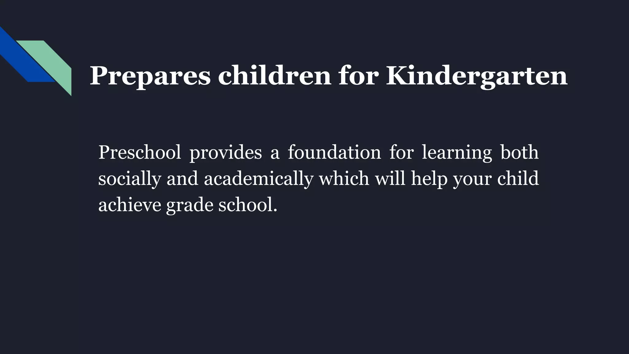 How does preschool benefit a child? | Principal Mrs. Sumitra Mitter ...