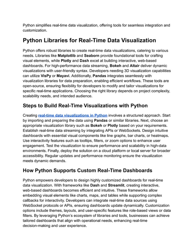 Why Real-Time Data Visualization is a Game-Changer for Enterprises? | PDF
