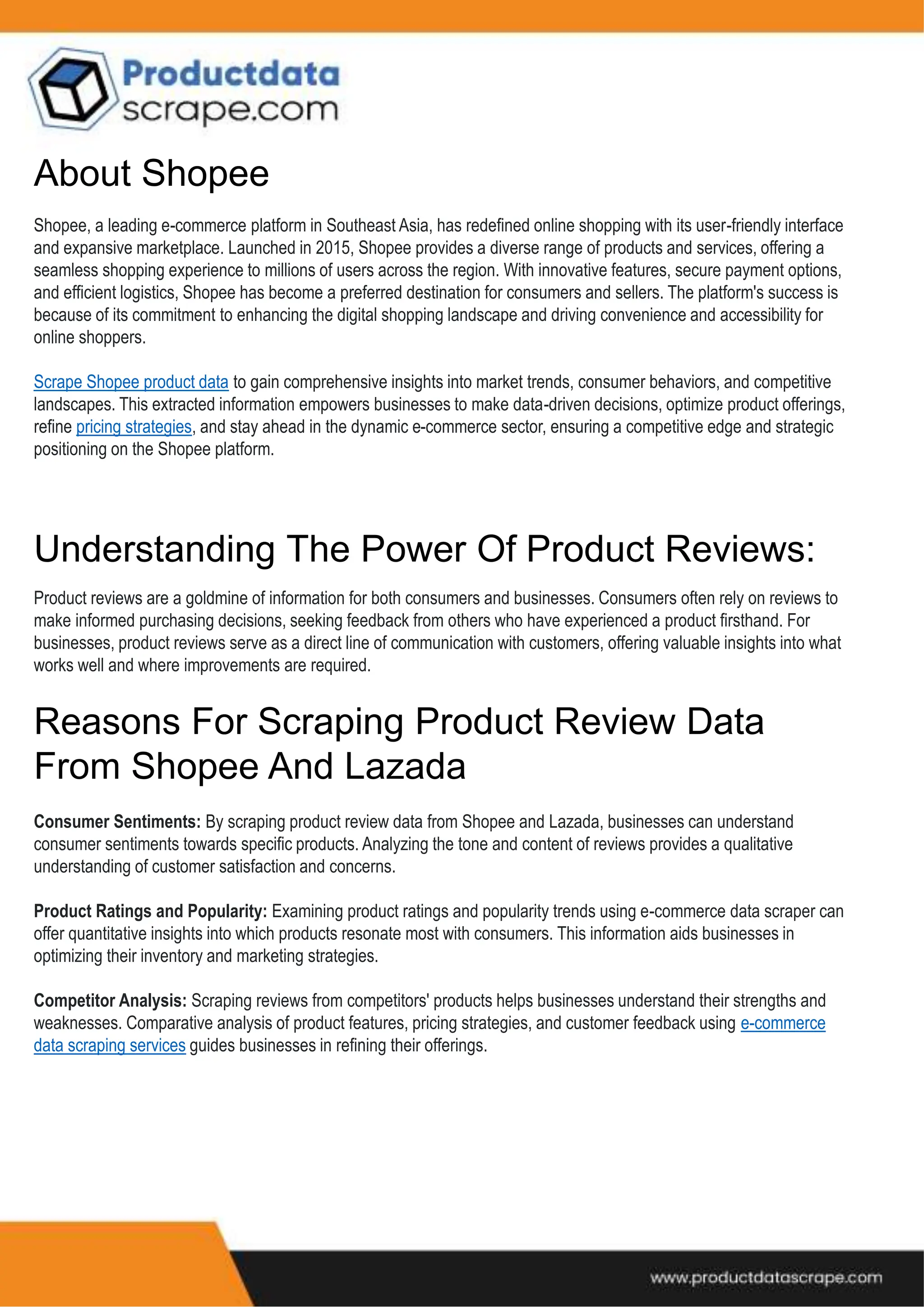 How Does Scraping Shopee and Lazada Product Review Data Impact Decision ...