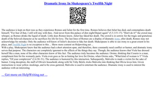 Dramatic Irony In Romeo And Juliet