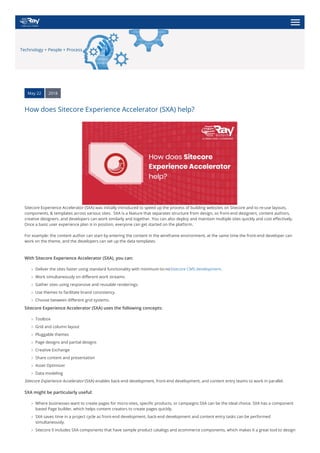 How does sitecore experience accelerator (sxa) help? | PDF
