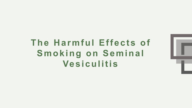 How Does Smoking Aggravate Seminal Vesiculitis.pptx | Sexual Conditions ...