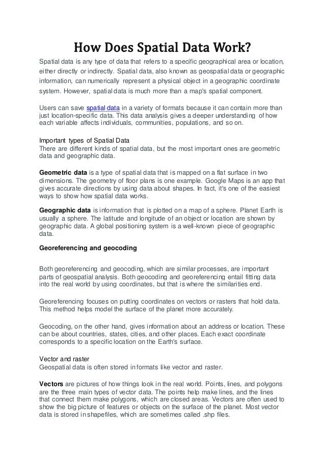 How Does Spatial Data Workdocx