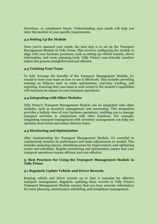 How Does Tally Prime Enhance Transport Management Efficiency | PDF