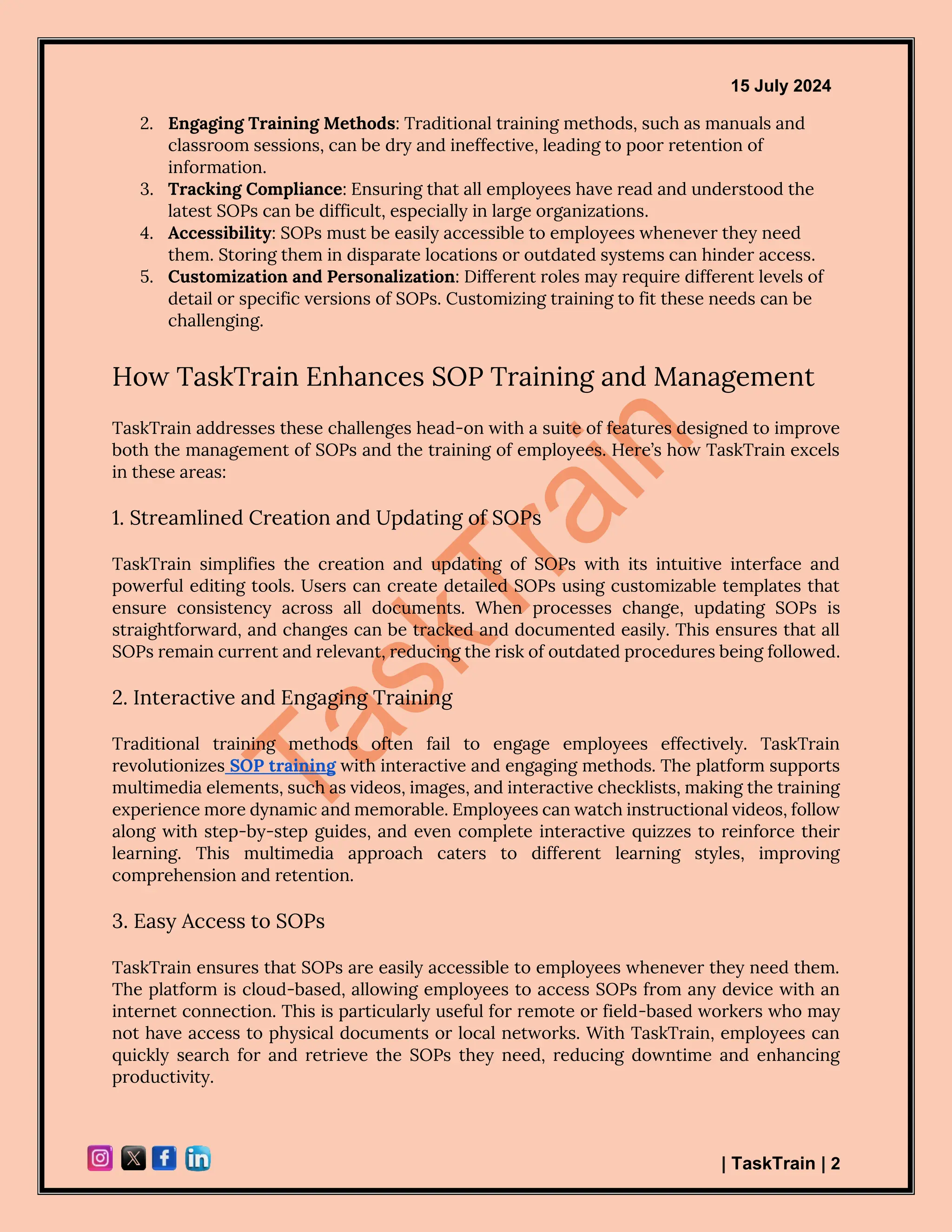 How Does TaskTrain Enhance SOP Training and Management.pdf | Free Download