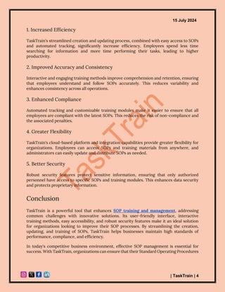 How Does TaskTrain Enhance SOP Training and Management.pdf | Free Download