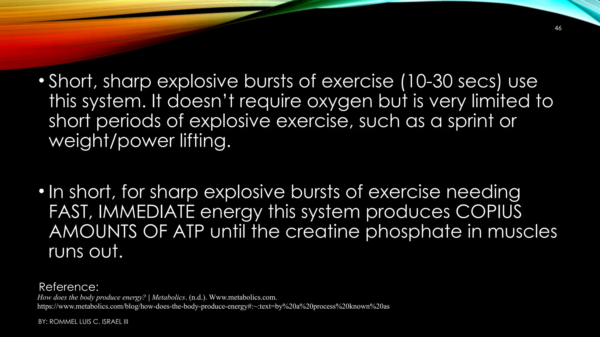 HOW DOES THE BODY PRODUCE ENERGY? (ADENO TRIPHOSPHATE) | PPTX