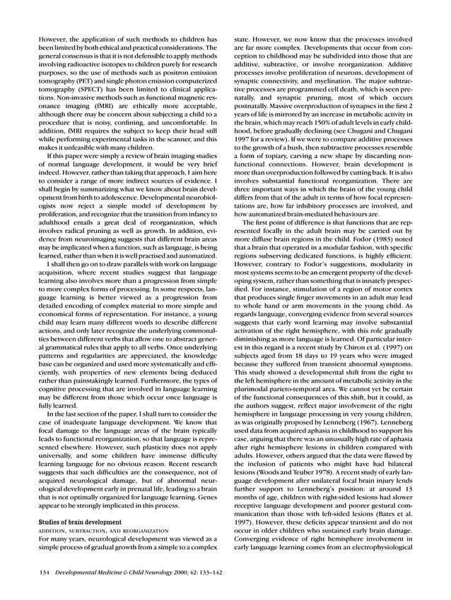 How does the brain learn language | PDF