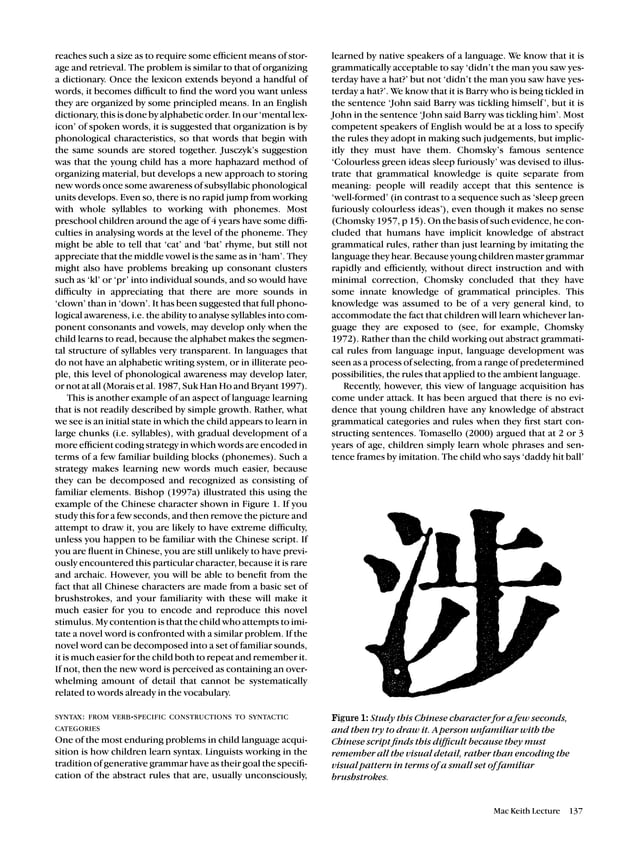 How does the brain learn language | PDF