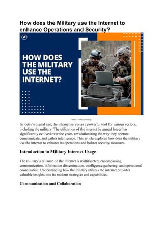 How does the military use the internet? Communication, Security & More ...