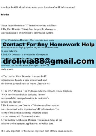 how does the OSI Model relate to the seven domains of an IT infrastr.pdf
