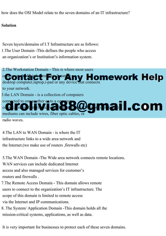 how does the OSI Model relate to the seven domains of an IT infrastr.pdf