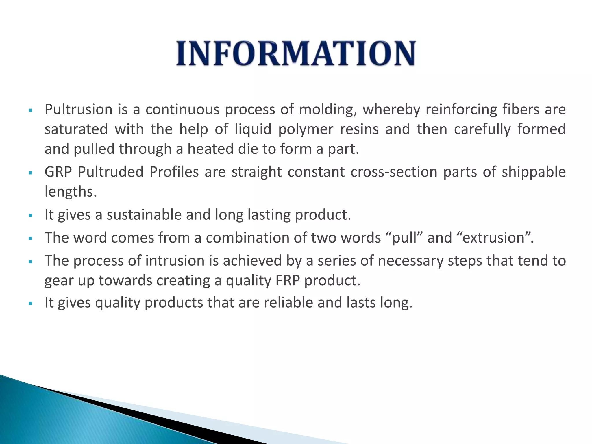 Learn about the Pultrusion Process Work | PPTX