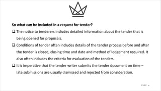How does the tender process work? | PPT