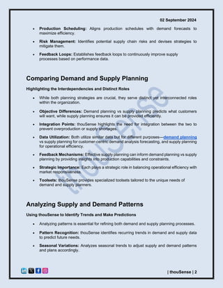 How Does thouSense Compare Demand Planning with Supply Planning and ...