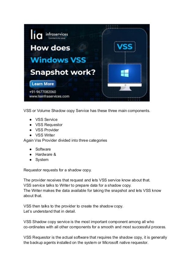 How Does Windows Vss Snapshot Workpdf
