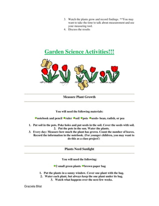 How Does Your Garden Grow Math Unit | PDF