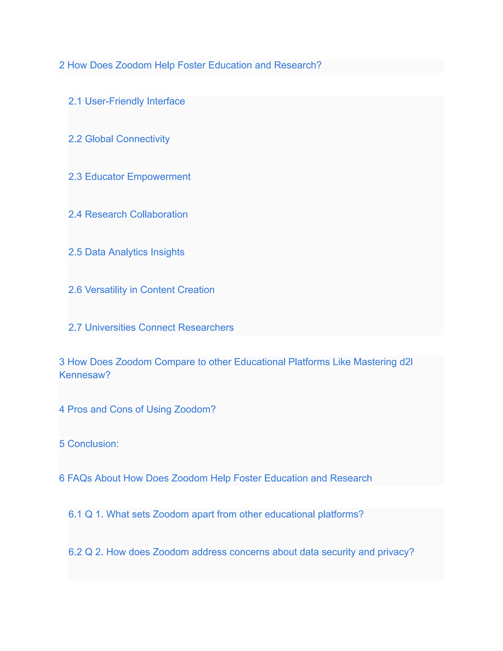How Does Zoodom Help Foster Education | PDF