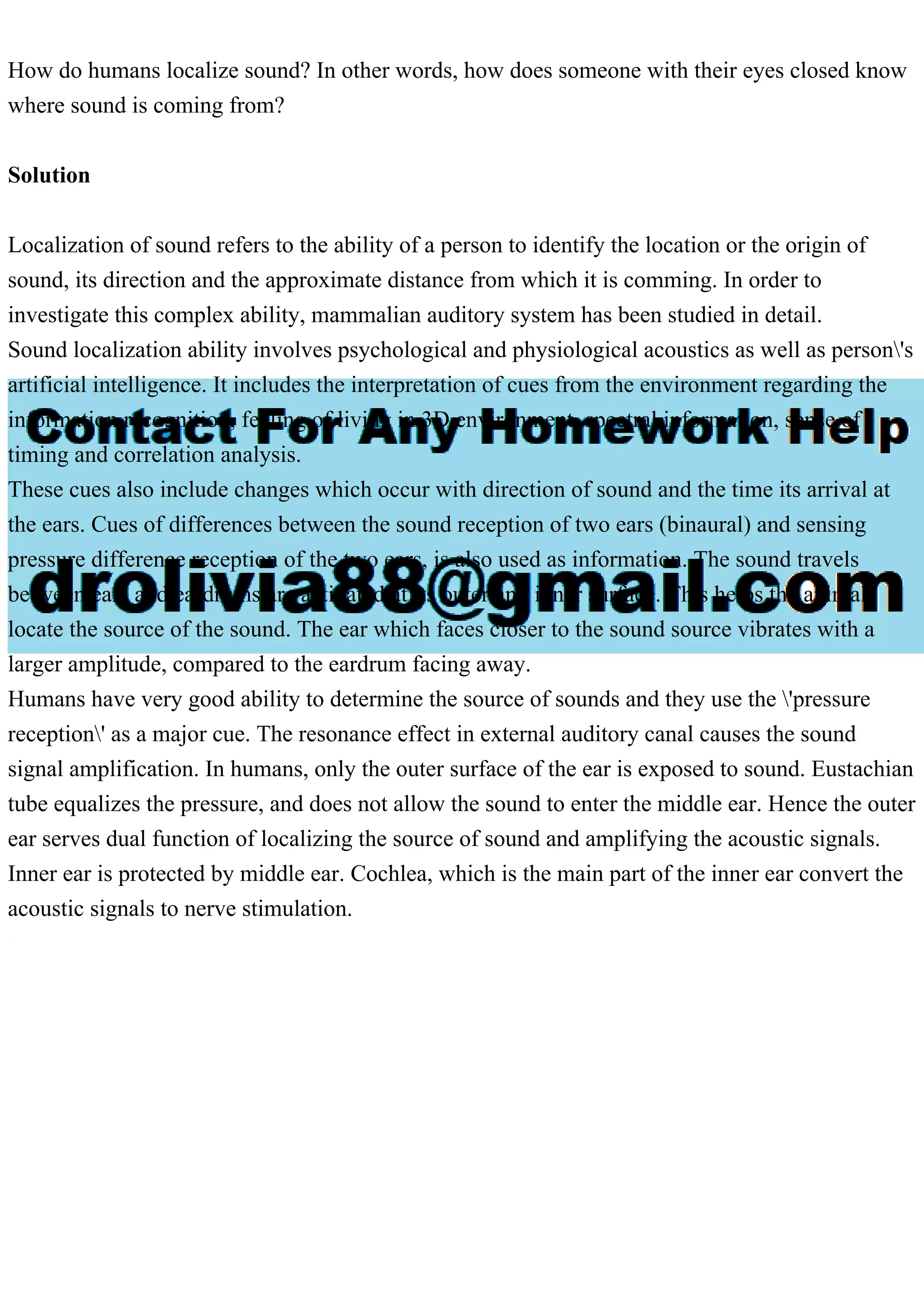 How do humans localize sound In other words, how does someone with .pdf