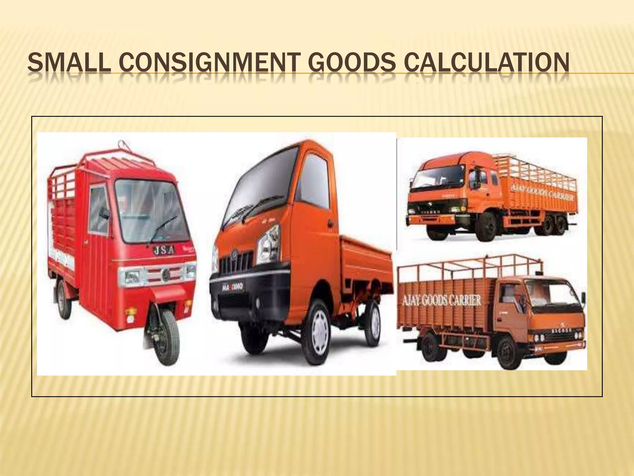 How do i calculate in movement of goods from one place to another ...