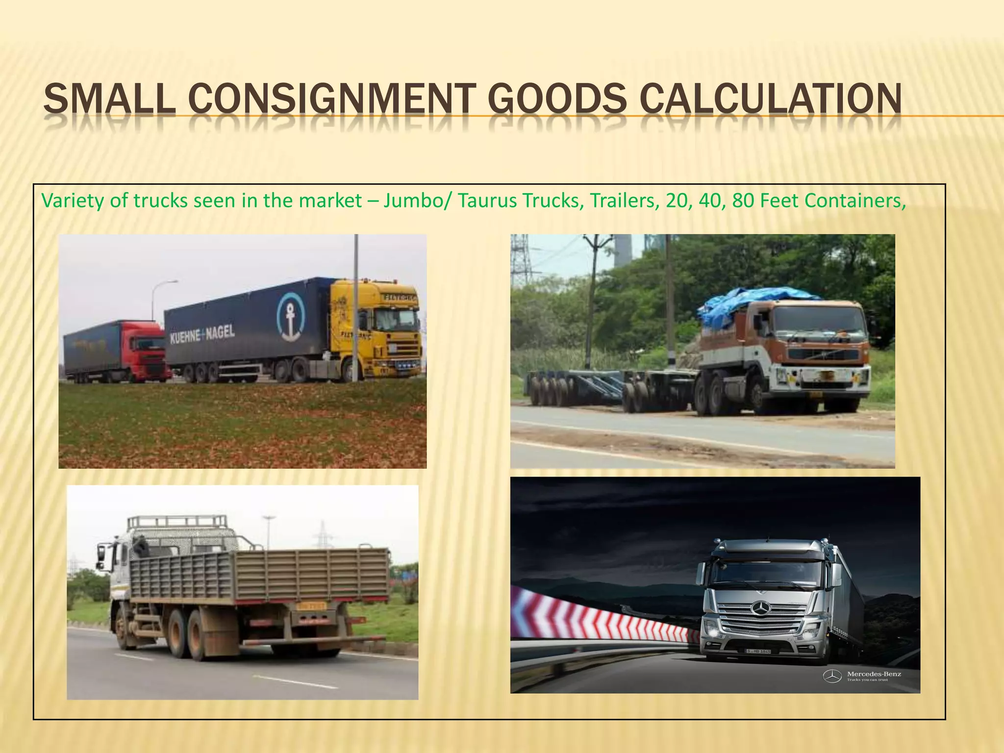 How do i calculate in movement of goods from one place to another ...