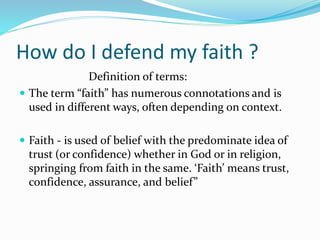 How do i defend my religious faith | PPT