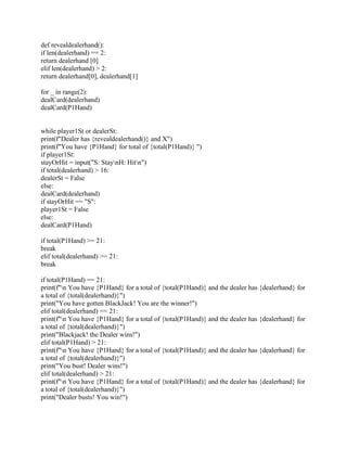 How do I do a python blackjack simulation where 2 virtual players (com.pdf