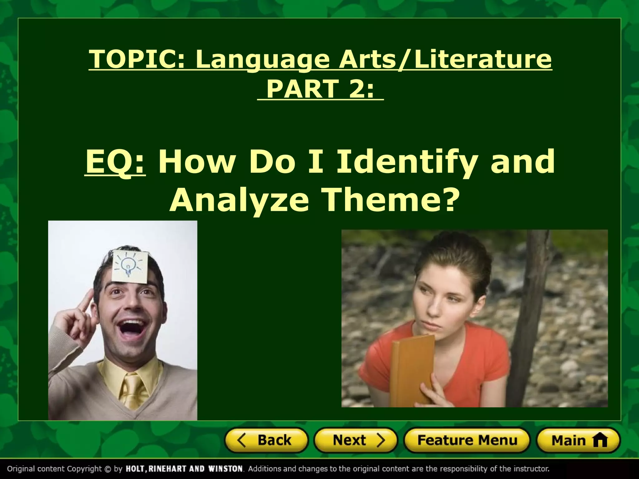 How do I identify theme? | PPT