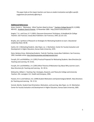 How do i motivate my students white paper | PDF