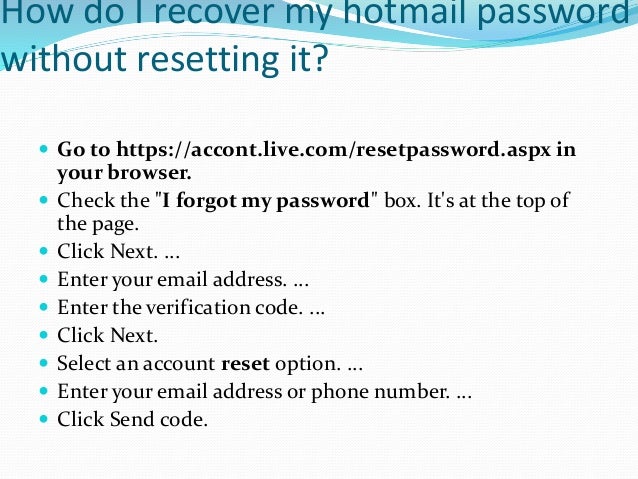 How Do I Recover My Hotmail Password Without how-do-i-recover-my-hotmail-password-without