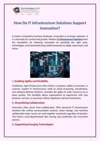 How Do IT Infrastructure Solutions Support Innovation? | PDF