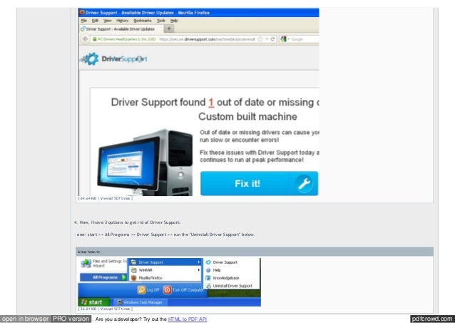 How do I uninstall Driver Support for Windows?