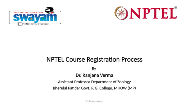 How do NPTEL/ SWAYAM Registration for a course.pptx