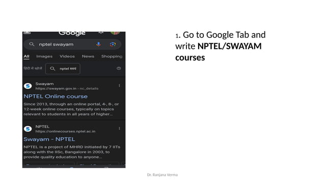 How do NPTEL/ SWAYAM Registration for a course.pptx