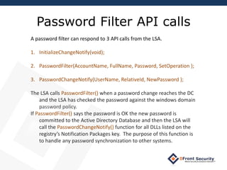 How a Windows Password Filters Works | PPT