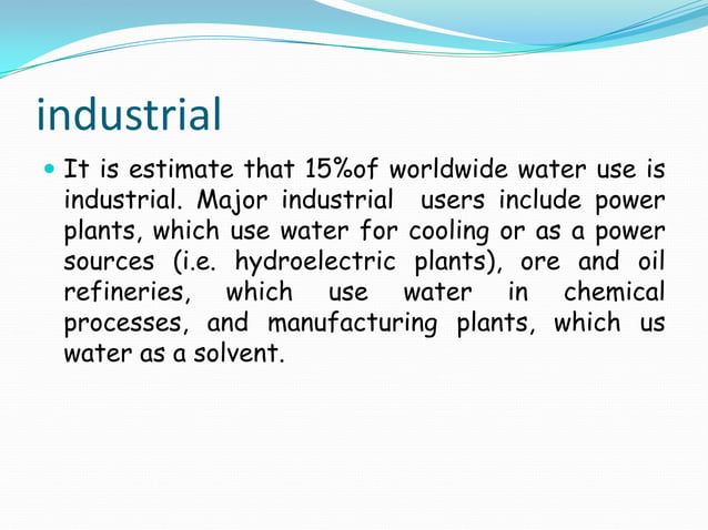 How do people use water resources | PPT