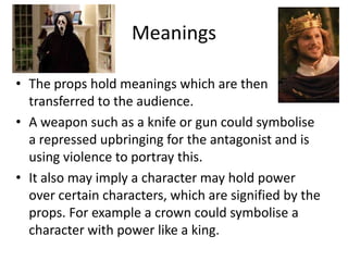 How do props contribute to genre | PPTX | Arms & Ammunition | Sensitive ...