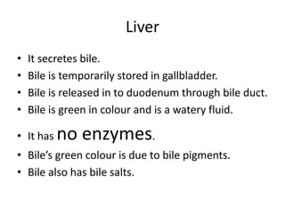 How do saliva, pancreas and liver help | PPTX