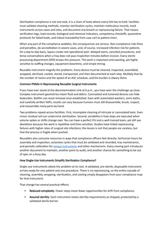 How do single-use surgical instruments support Compliance with ...