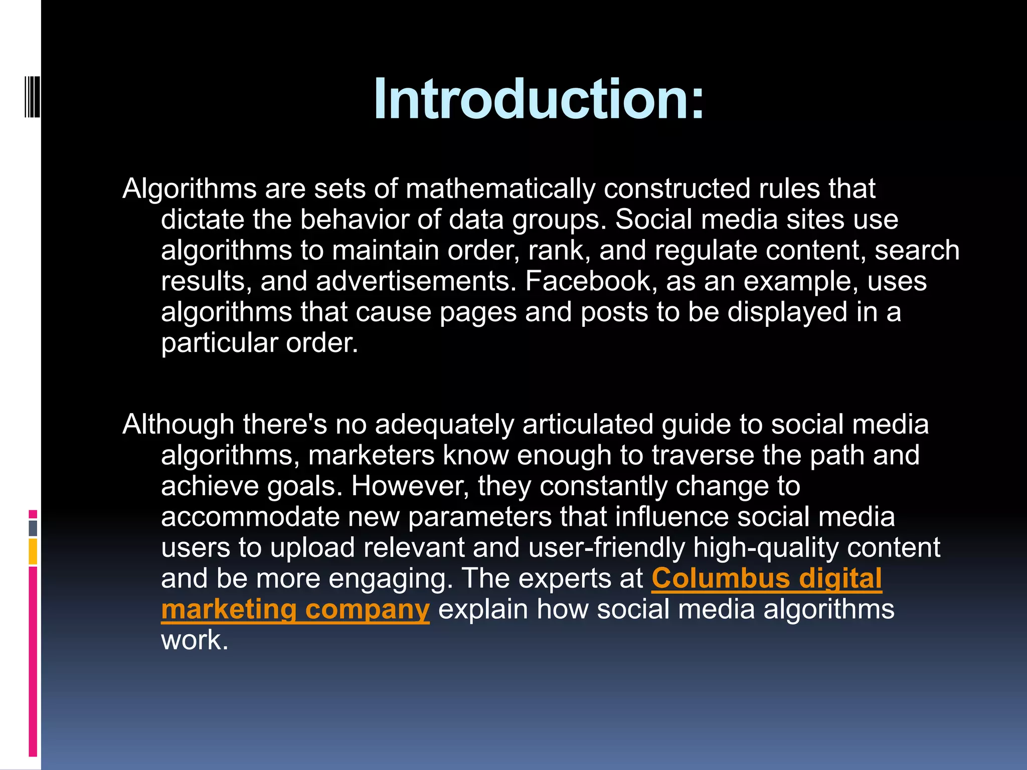 How Do Social Media Algorithms Work? | PPTX | Social Networking | Internet