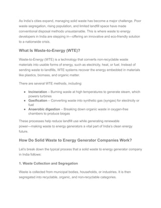 How Do Solid Waste to Energy Generator Companies Turn Trash into Power.pdf