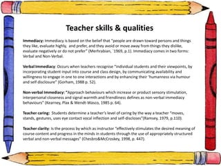 Student teacher relationships and learning outcomes | PPTX