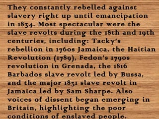 How do the caribbean people respond to oppression | PPT